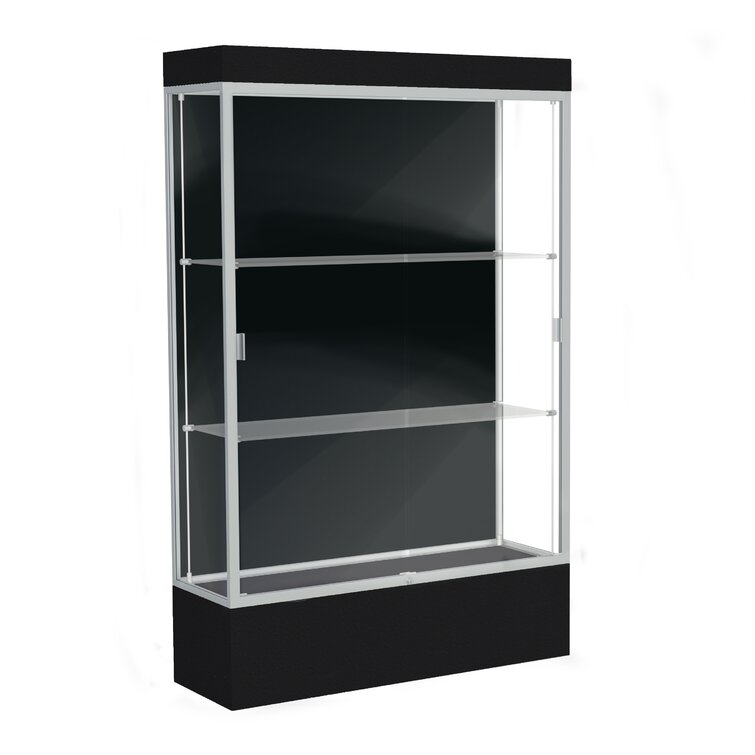 Trophy Display ShowCase Cabinet Sliding Doors Metal Lockable Titanium ...